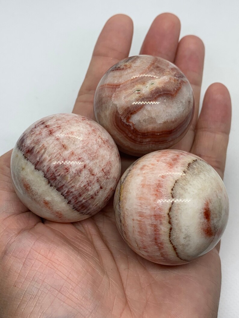 Dali Jasper / Tri-Banded Calcite Spheres Choice of 3 | Etsy