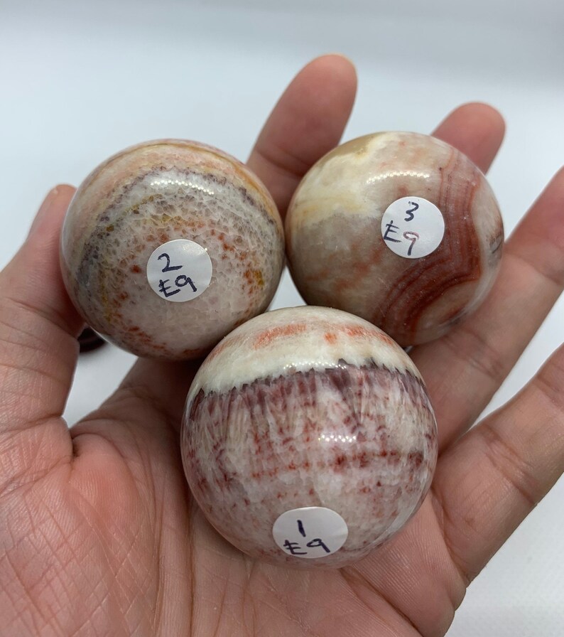 Dali Jasper / Tri-Banded Calcite Spheres Choice of 3 | Etsy