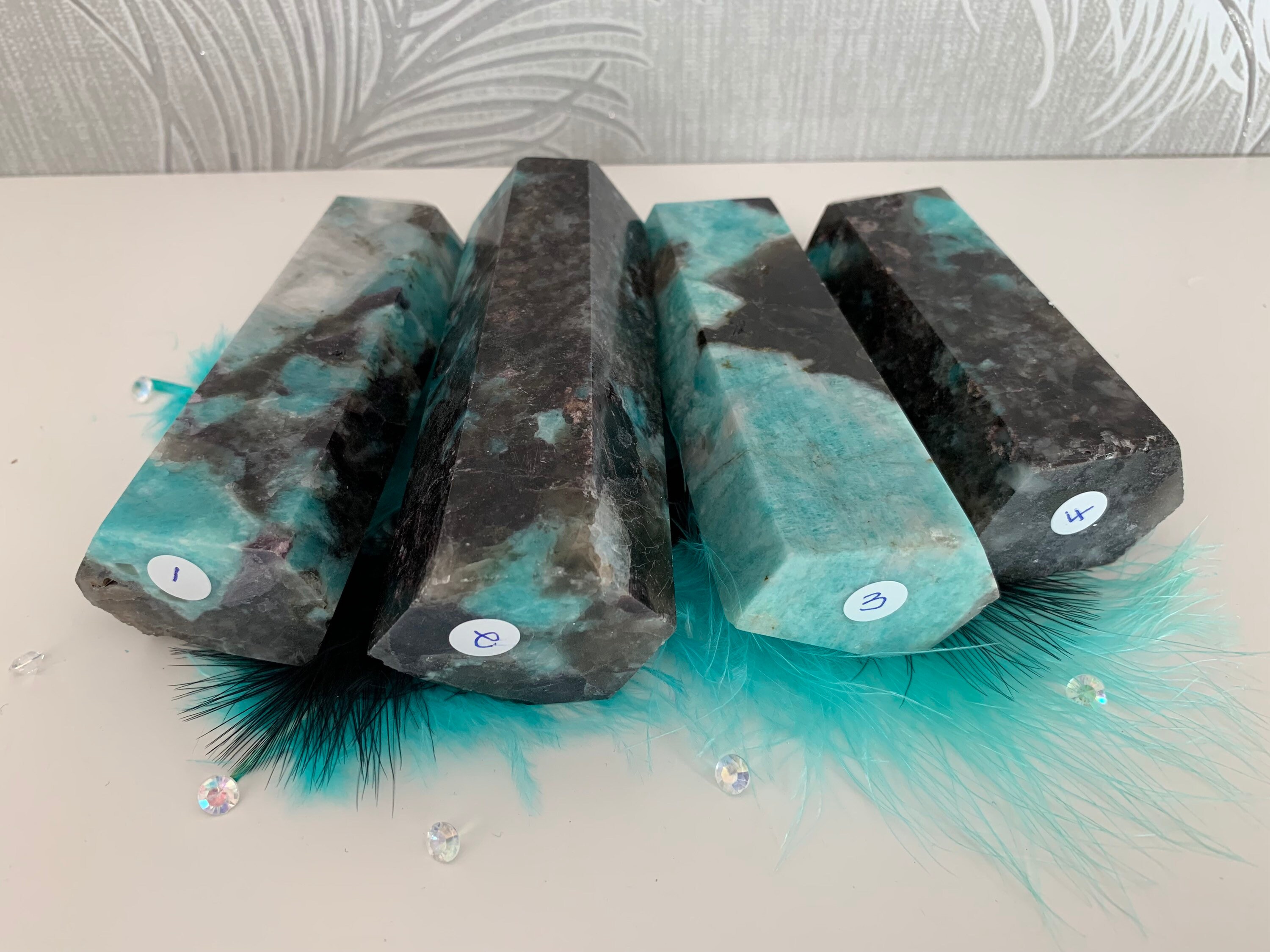 Amazonite / Black Tourmaline / Smokey Quartz / Purple Mica | Etsy