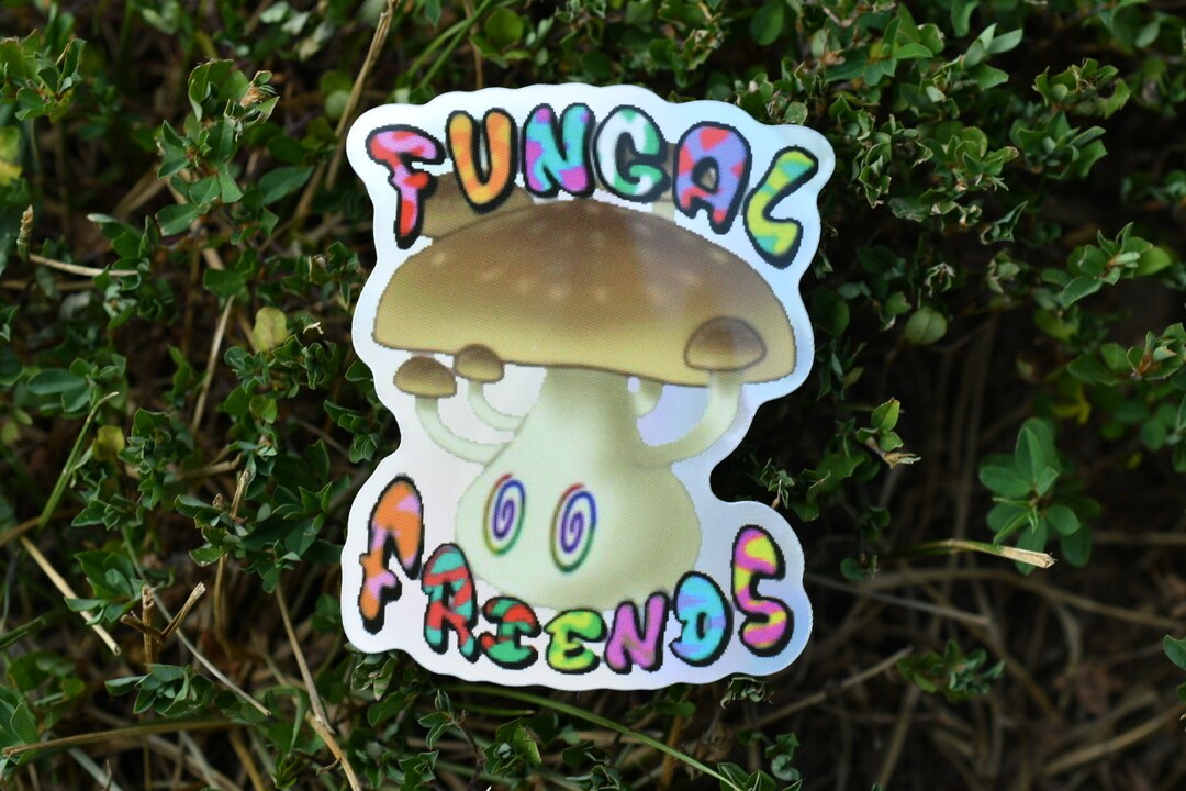 Fungal Friends Mushroom Sticker Holographic Accessory Cute Mushroom ...