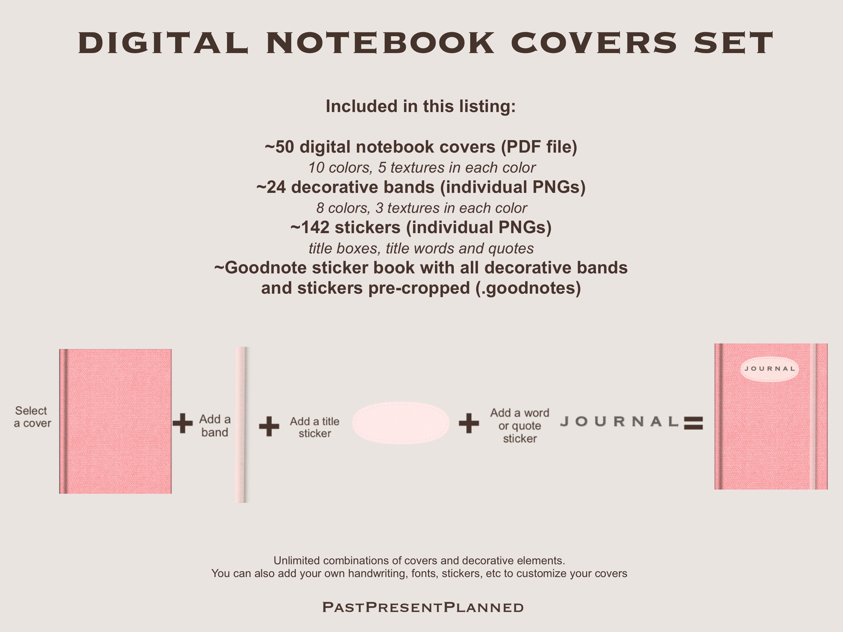 Digital Notebook Covers | Digital Planner Covers | Goodnotes Covers ...