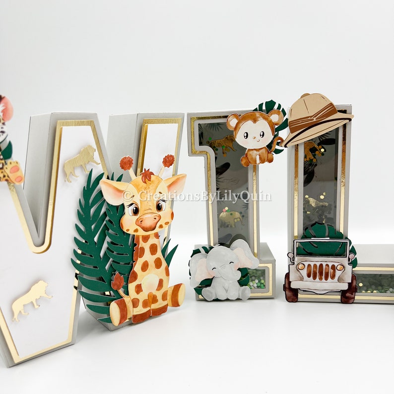 Safari Theme 3D Letters Wile One Letters Jungle Theme - Etsy