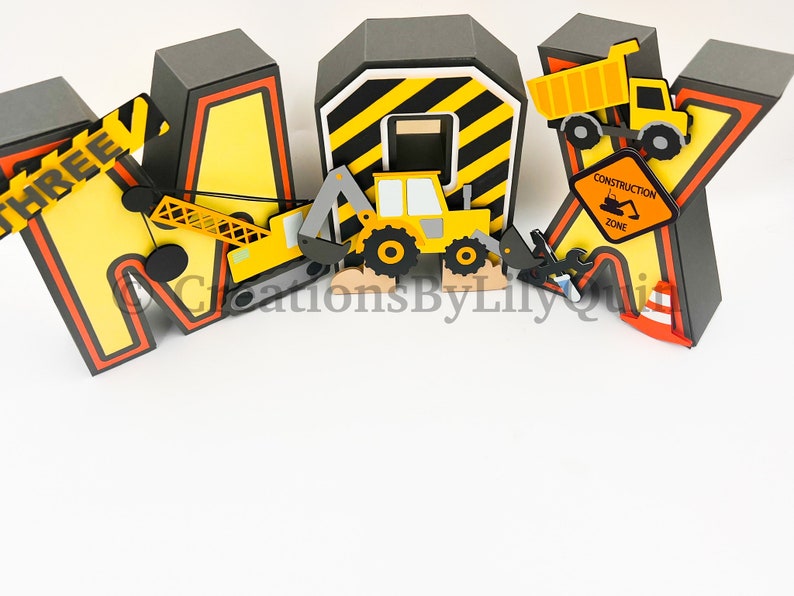 Construction Theme 3D Letters: Birthday Party Decor - Etsy