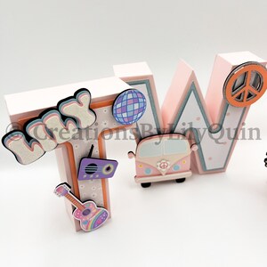 Two Groovy 3D Letters Party Decor/ Groovy One/ One Groovy Babe/ Retro ...