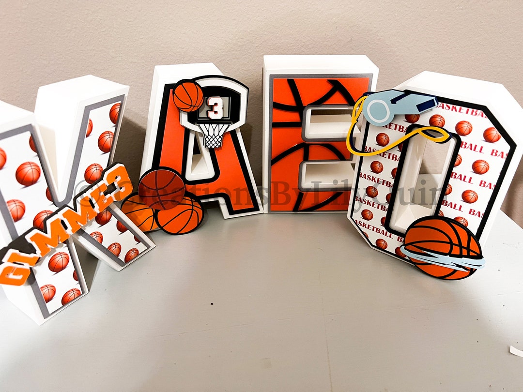 Basketball Theme 3D Letters: Sports Party Decor - Etsy