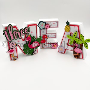 Flamingo 3D Letters Flamingo Theme/ Tropical Party Decor/ Flamingo ...