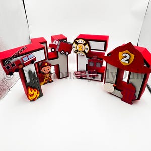 Firefighter 3D Letters, Truck 3D Letters, Fire Truck Party Decorations ...