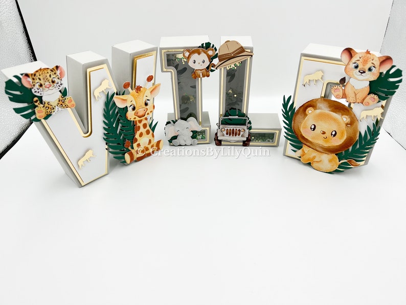 Safari Theme 3D Letters Wile One Letters Jungle Theme - Etsy