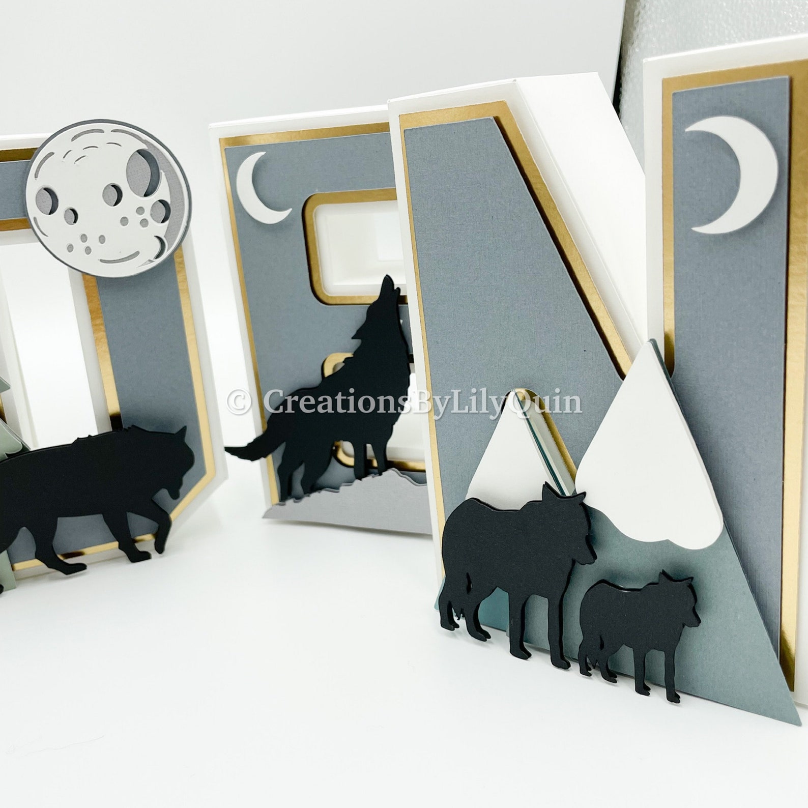 Wolf Theme 3D Letters - Etsy