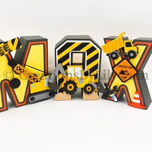 Construction Theme 3D Letters: Birthday Party Decor - Etsy