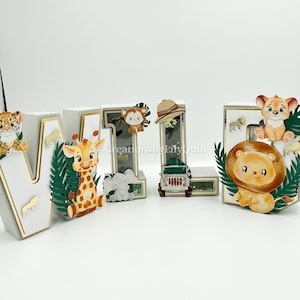 Safari Theme 3D Letters, Wile One Letters, Jungle Theme Letters Safari ...
