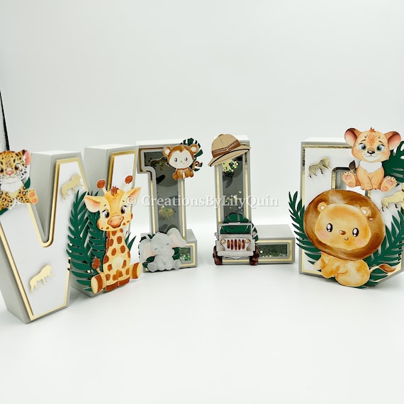 Safari Theme 3D Letters Wile One Letters Jungle Theme - Etsy