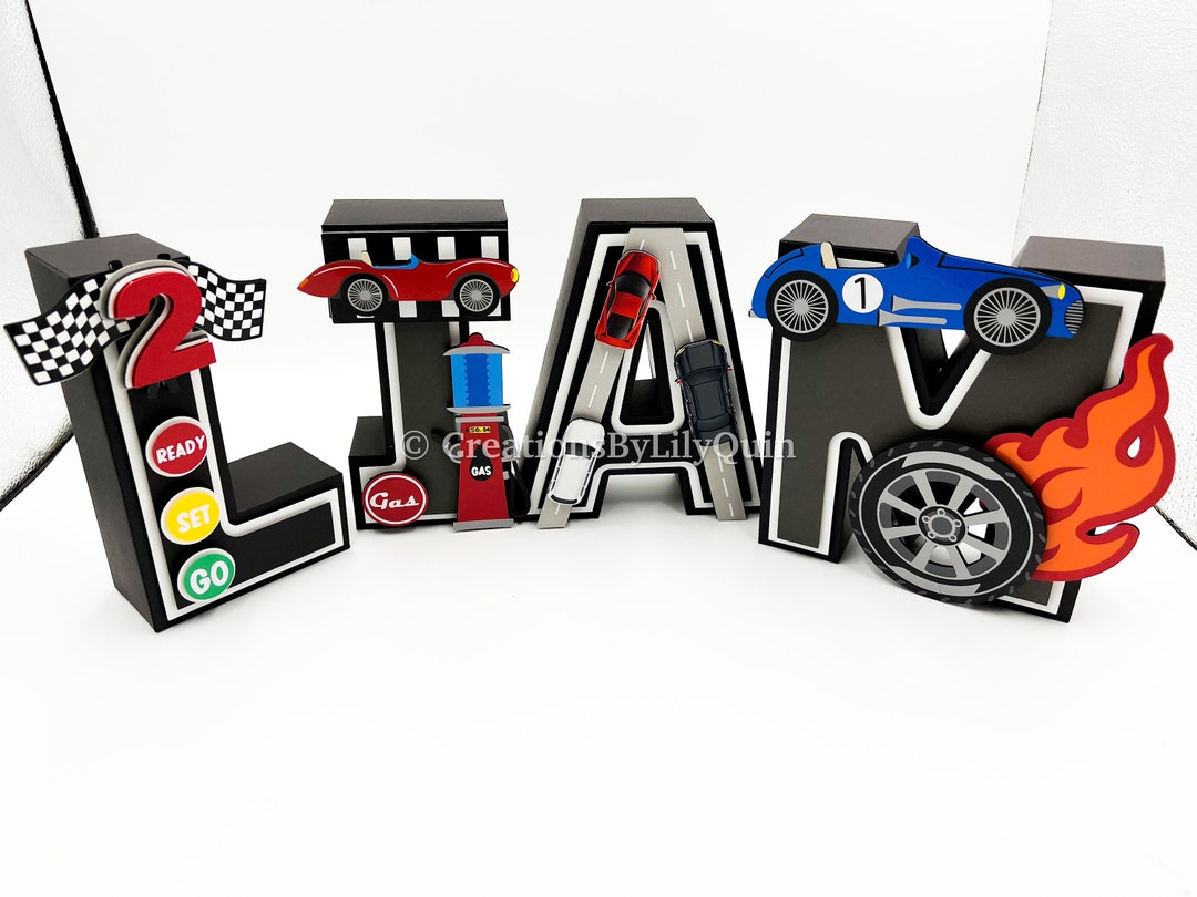 Race Car 3D Letters: Birthday Party Decor - Etsy