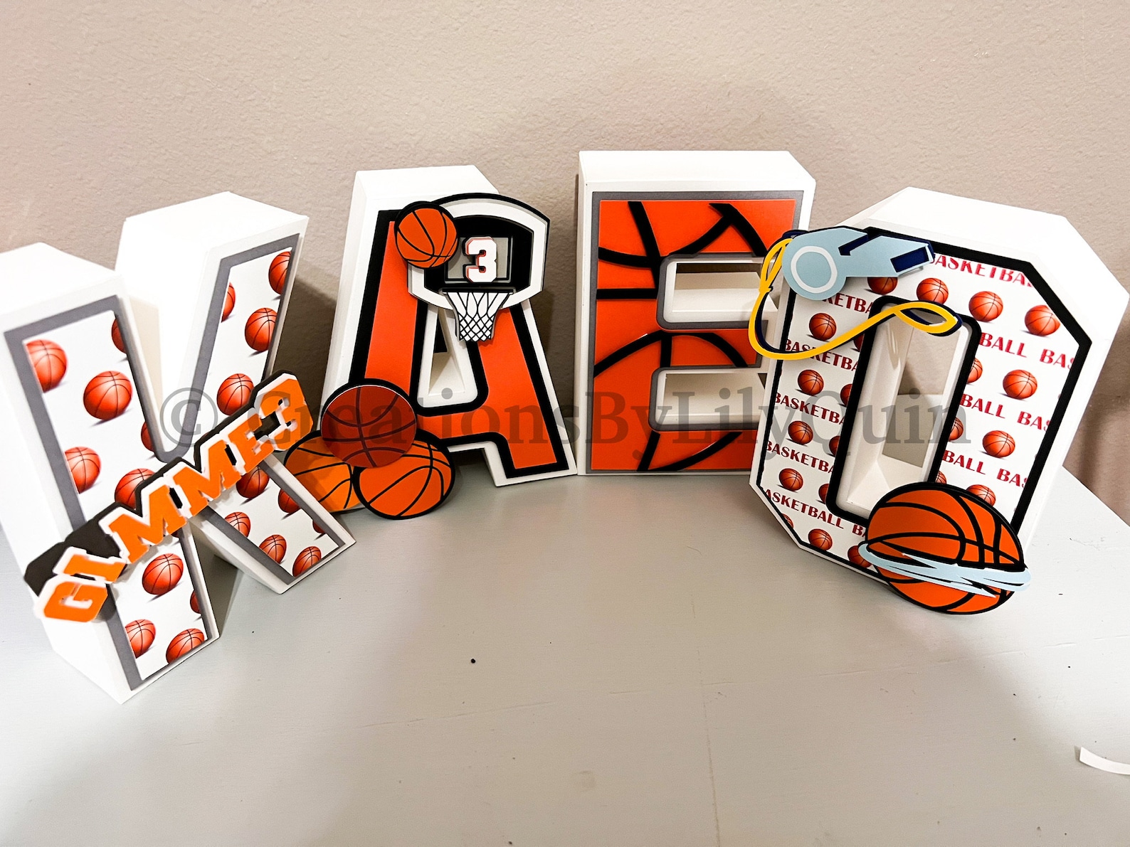 Basketball Theme 3D Letters: Sports Party Decor - Etsy