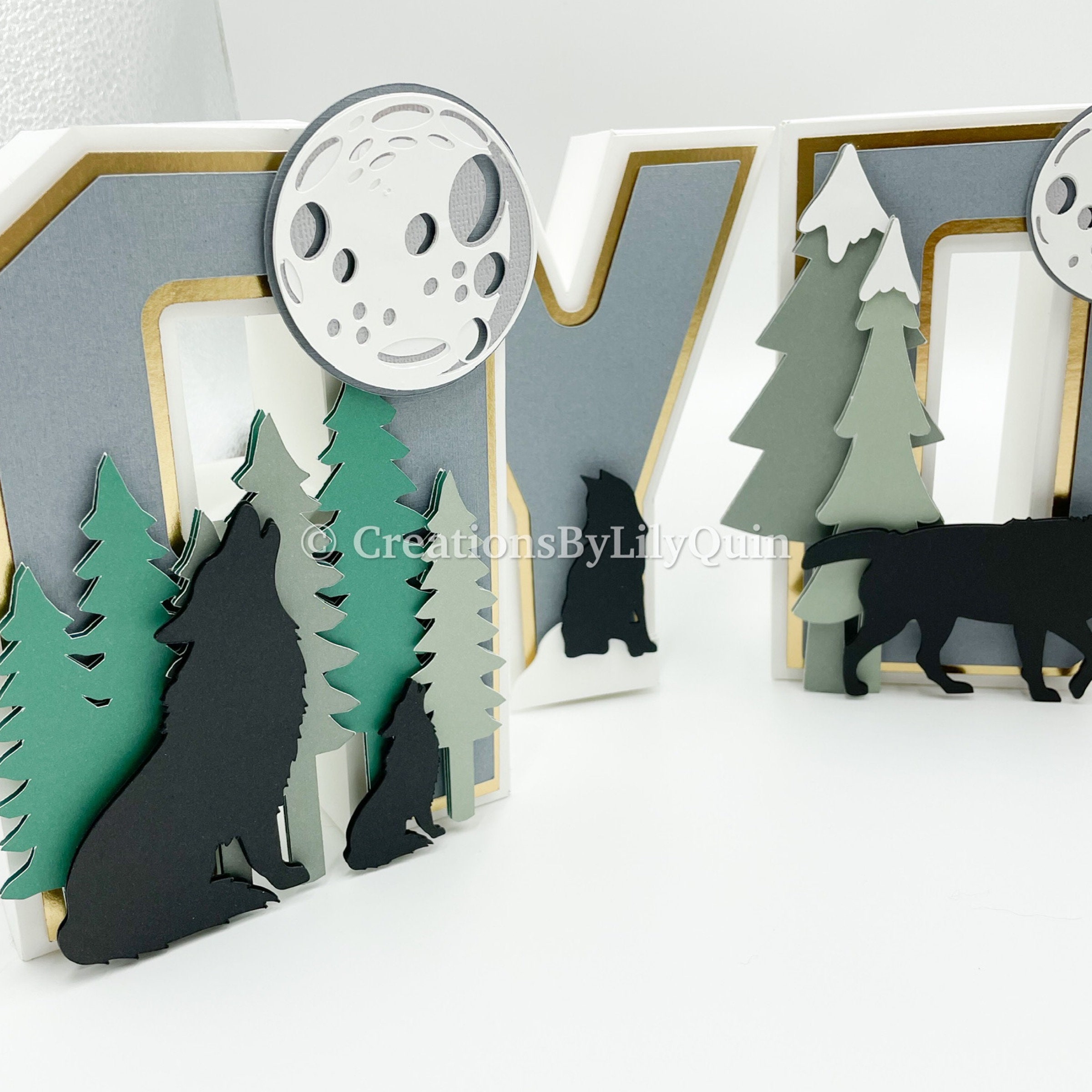 Wolf Theme 3D Letters - Etsy