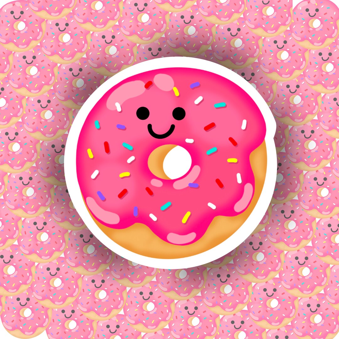 Doughnut Vinyl Sticker Donut Die Cut Sticker - Etsy