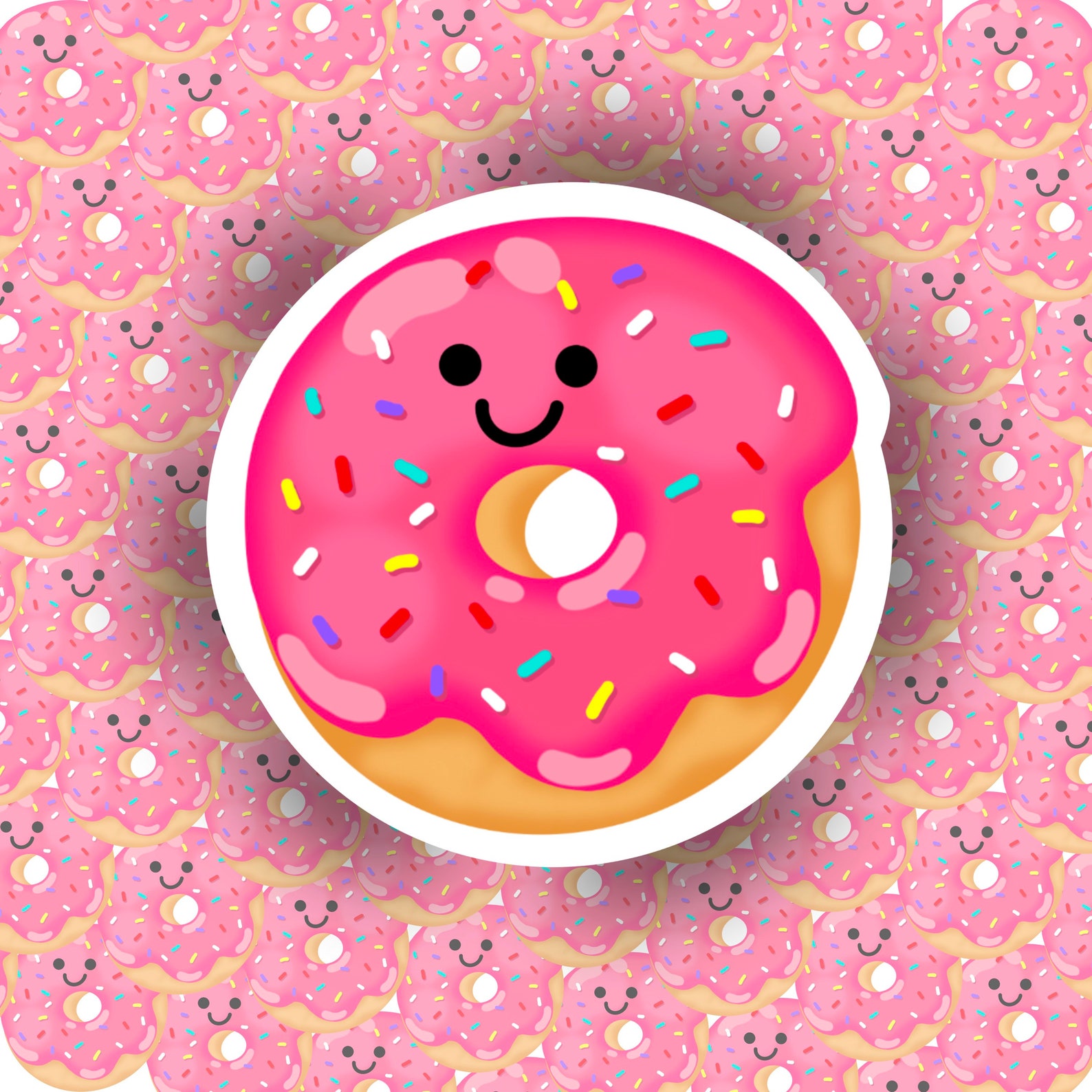 Doughnut Vinyl Sticker Donut Die Cut Sticker - Etsy