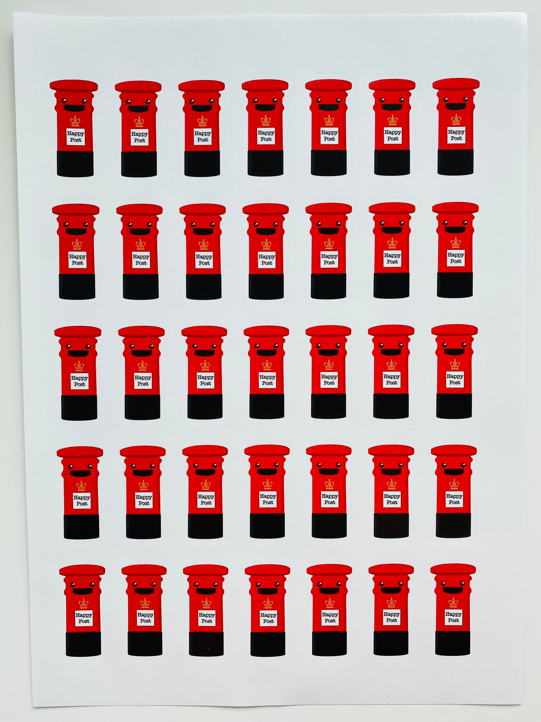 Happy Post Sticker Sheet Postbox Stickers Happy mail | Etsy