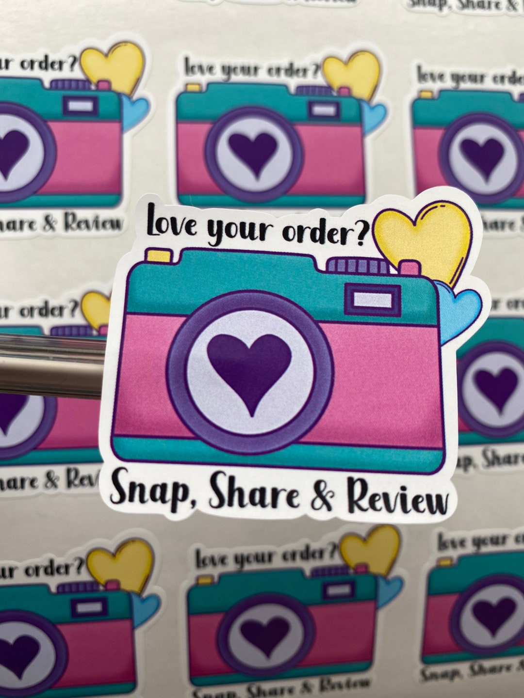 Snap, Share & Review Stickers Small Business Postage Stickers Small ...