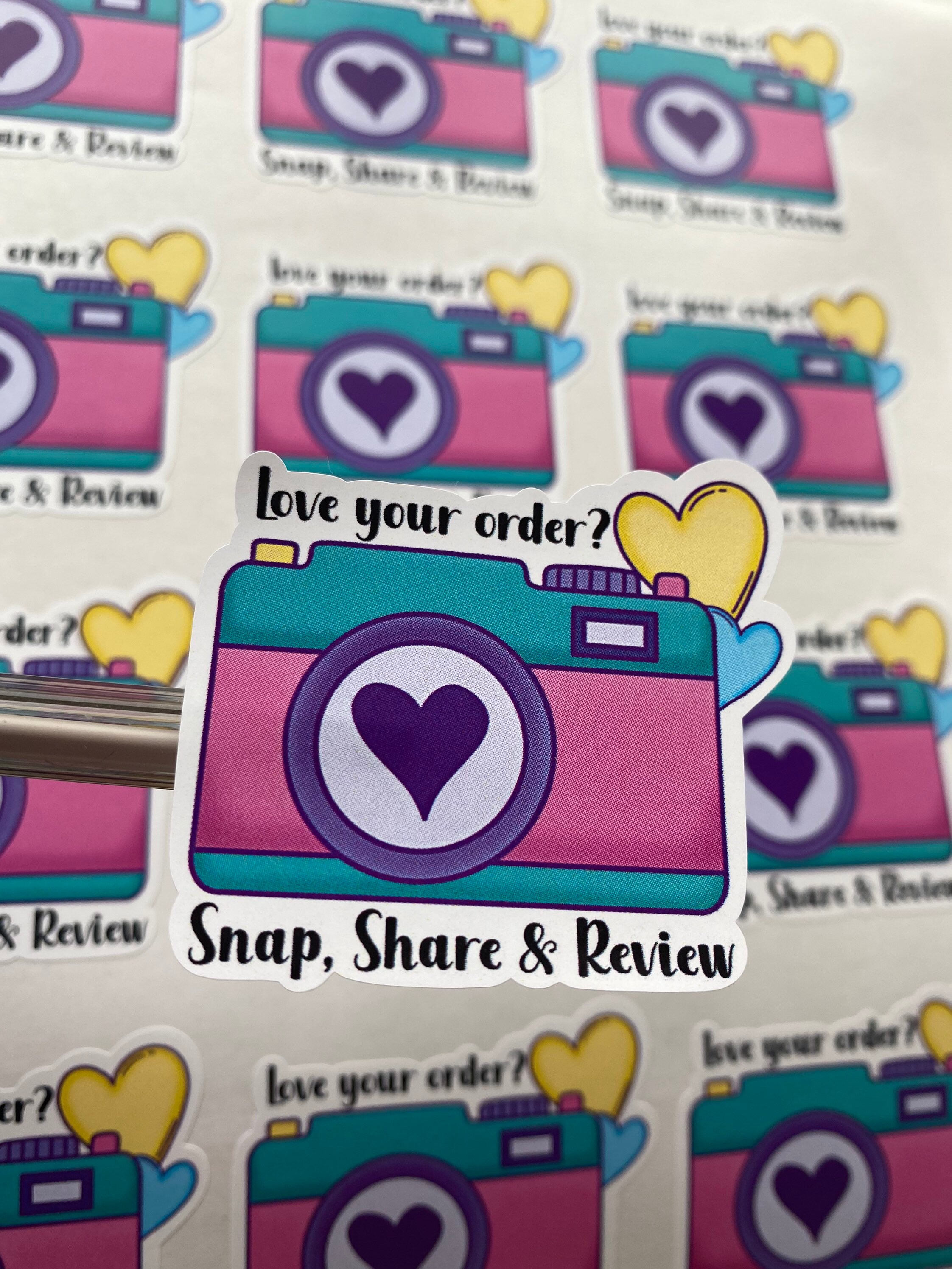 Snap Share & Review Stickers Small business postage | Etsy