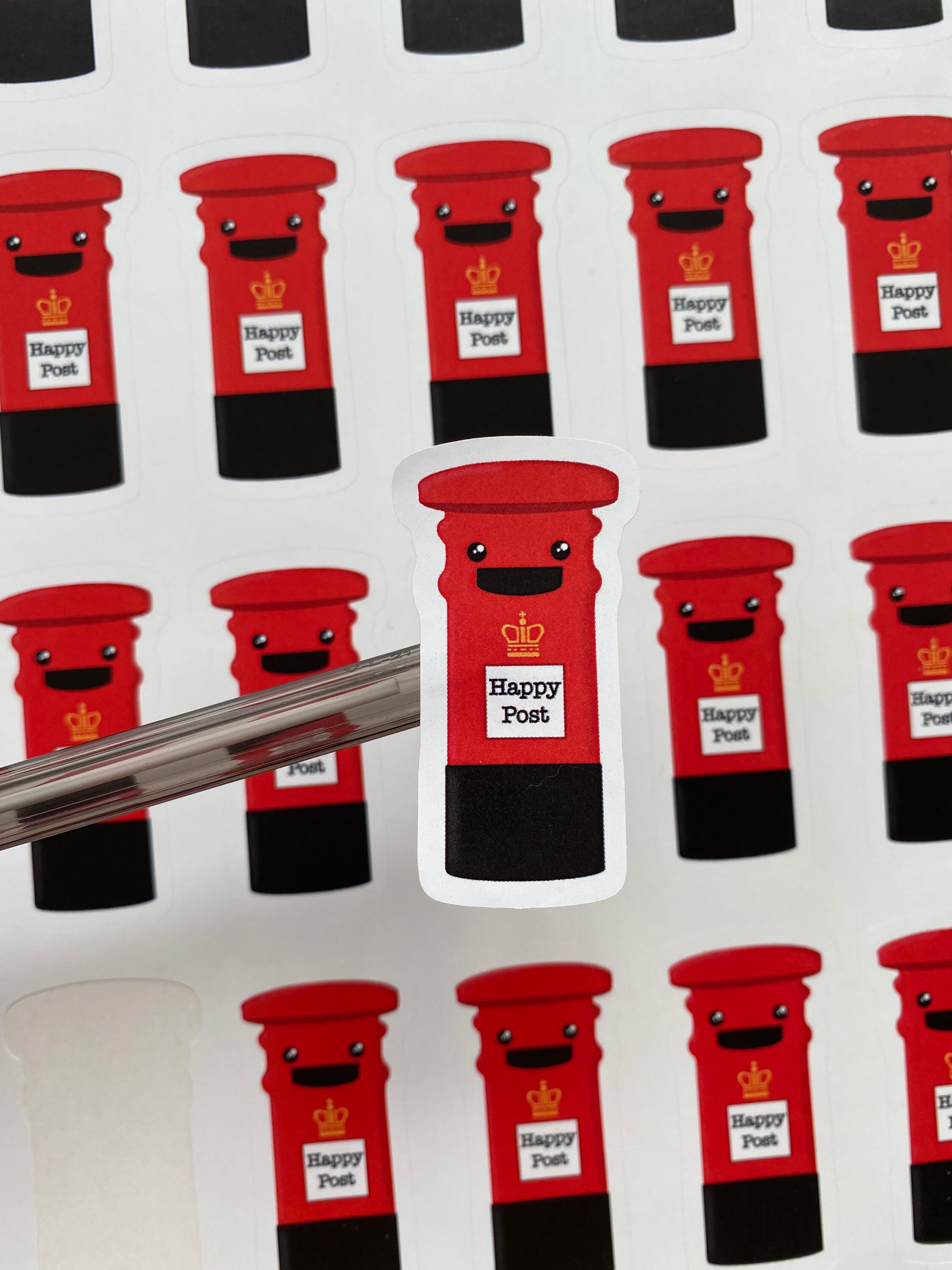 Happy Post Sticker Sheet Postbox Stickers Happy mail | Etsy