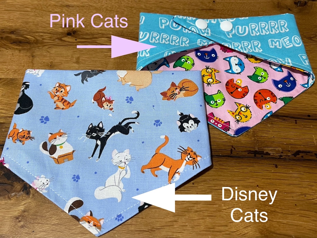 Pink Cats, Disney Cats, Kitty Bandana, Cat Bandana, Over the Collar and ...