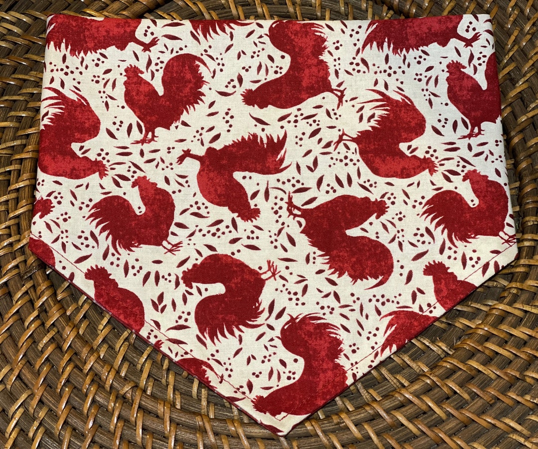 Roosters and Chicken Wire! Reversible Bandana, Chicken Lover, Farm Dog ...