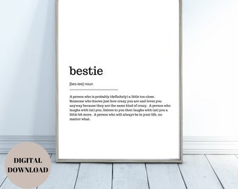 Bestie Word Print - Etsy