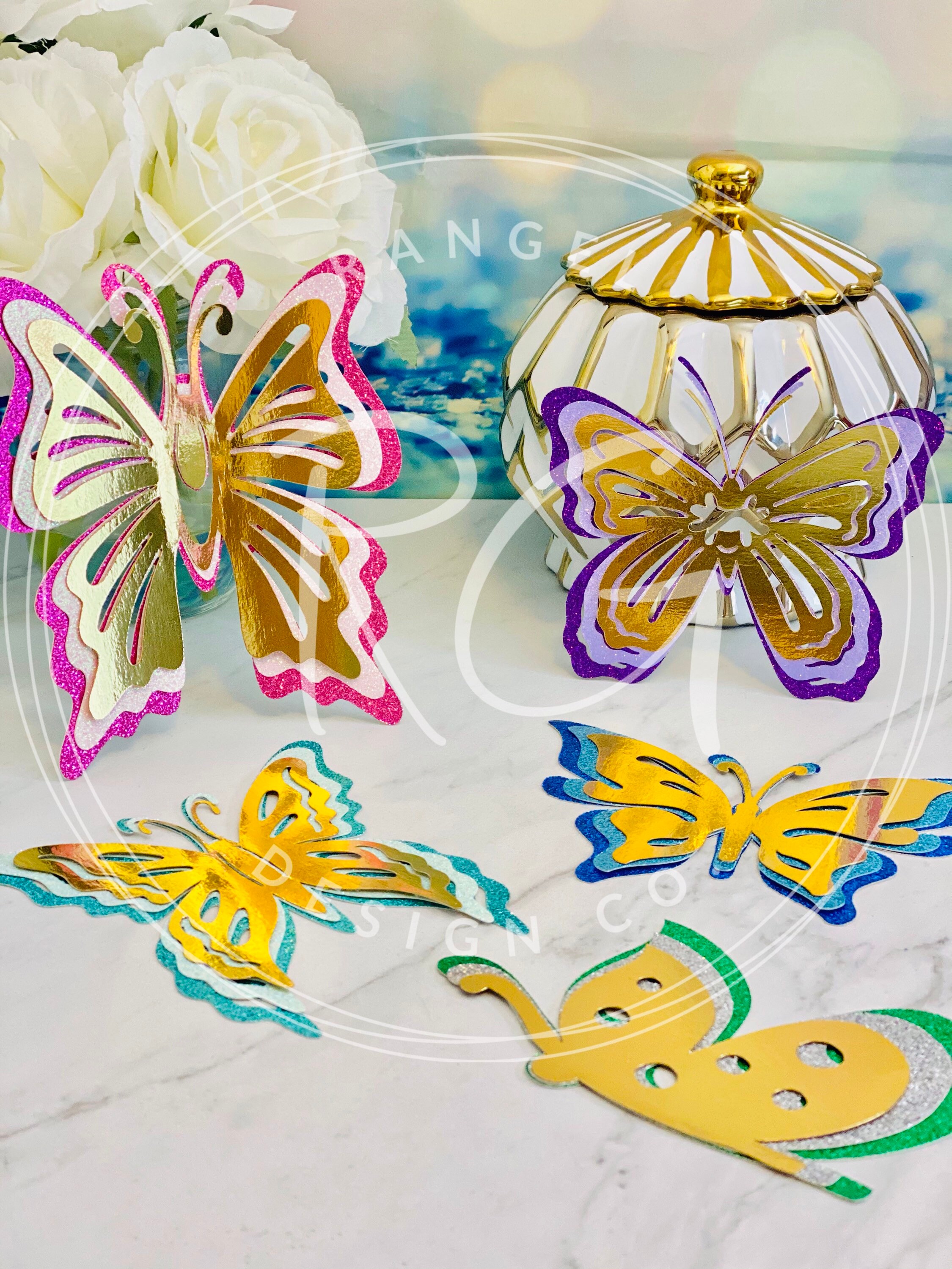 Detailed Butterfly Glitter Rewards/props Set of 5 Props - Etsy