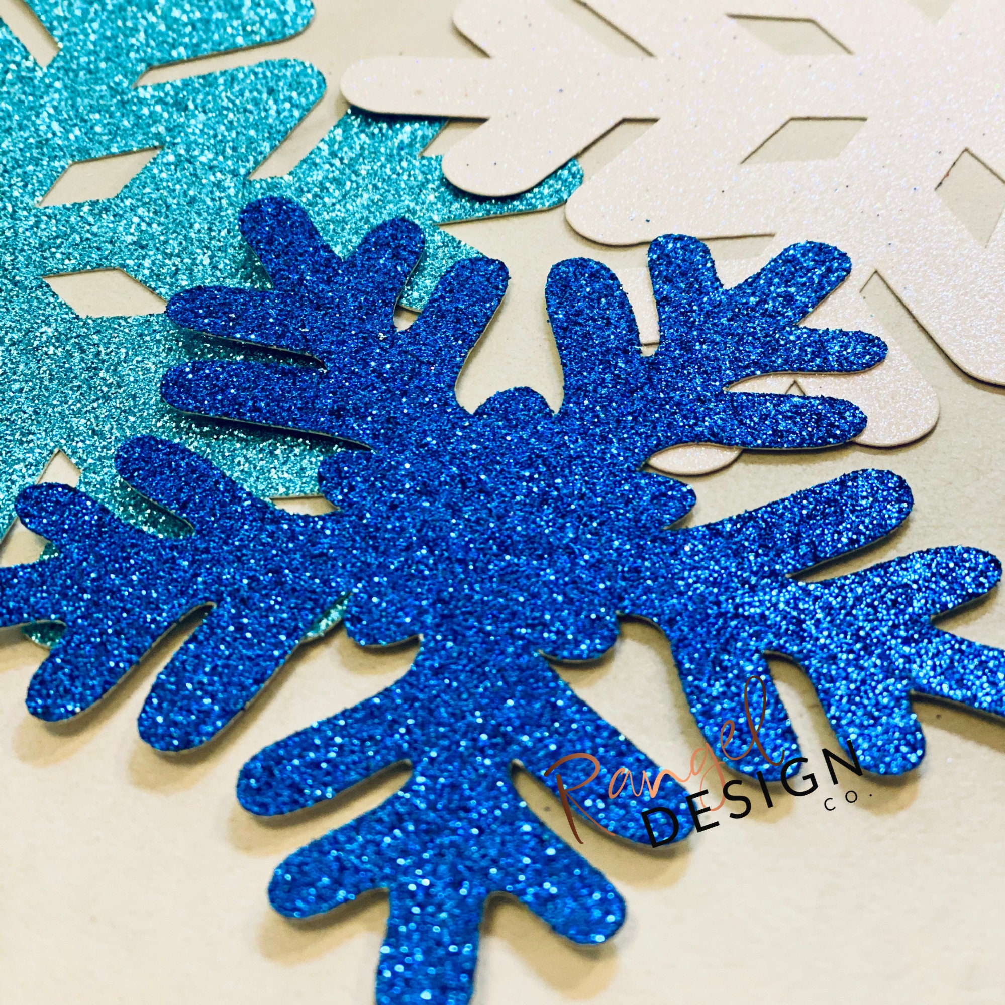 Glitter Snowflakes - Set of 5 - Etsy