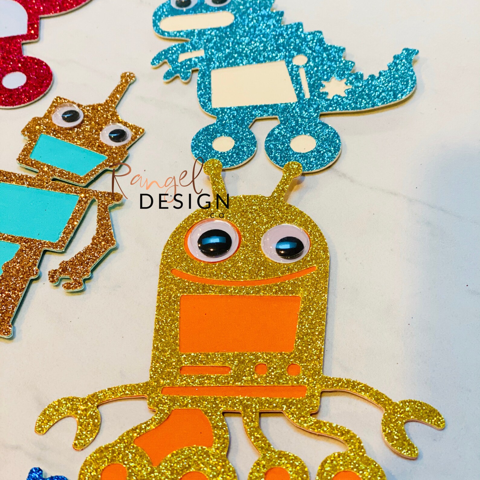 Glitter Robots Reward/props Set of 5 VIPKID, Gogokid, Uskid, Blingabc ...