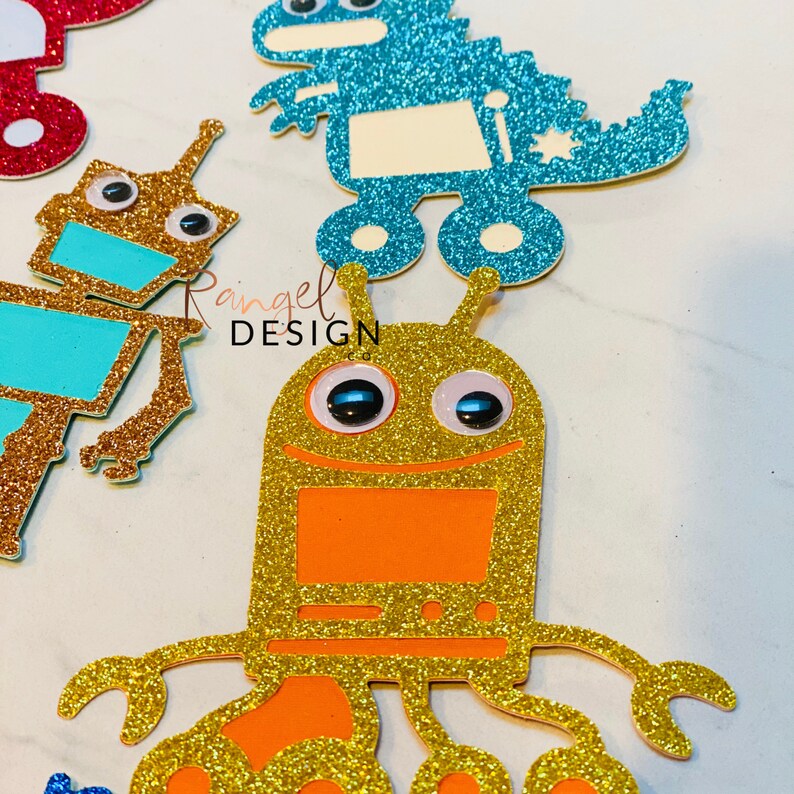 Glitter Robots Reward/props - Set of 5 - VIPKID, Gogokid, Uskid ...