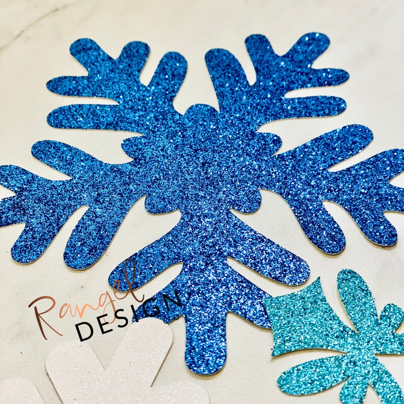 Glitter Snowflakes - Set of 5 - Etsy