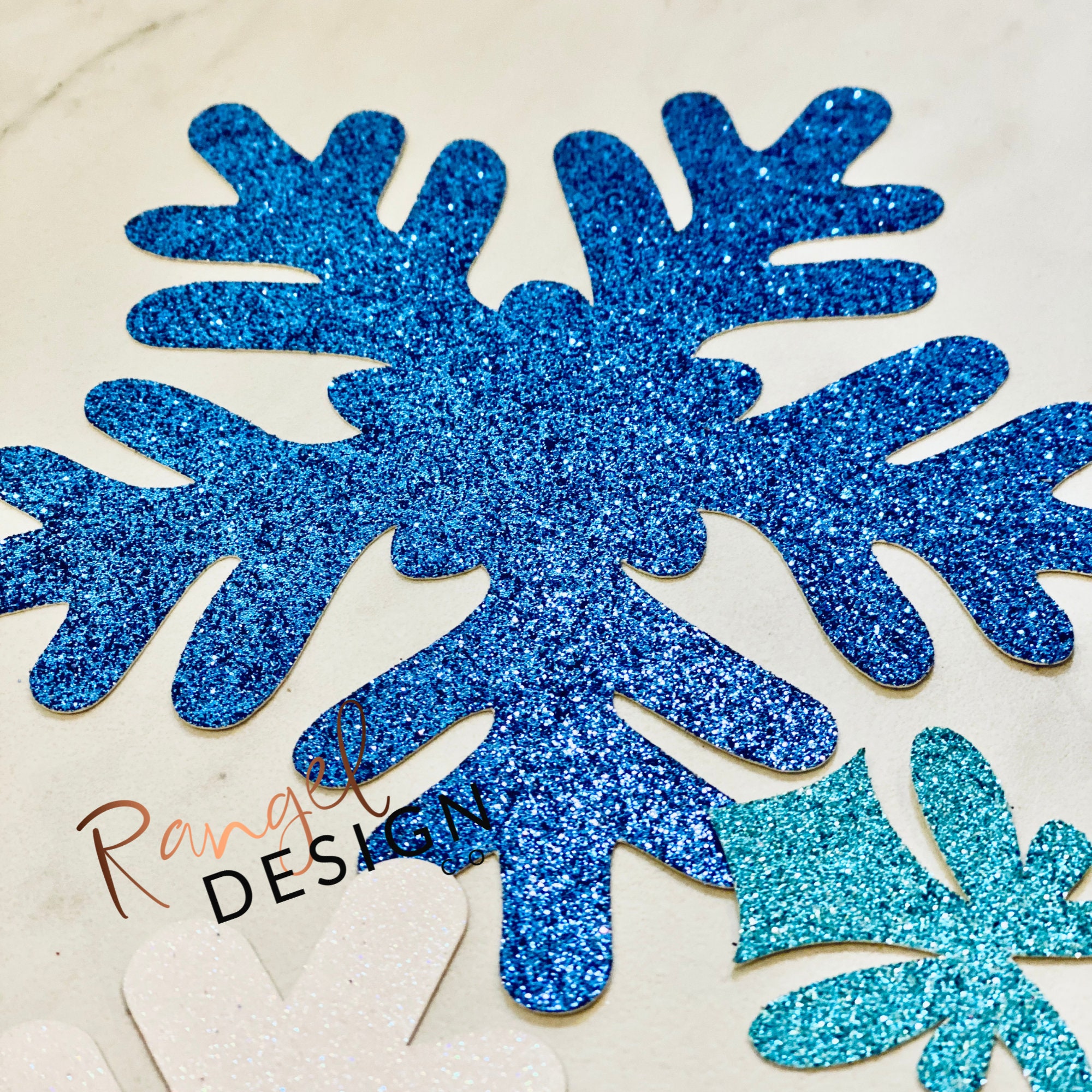 Glitter Snowflakes - Set of 5 - Etsy