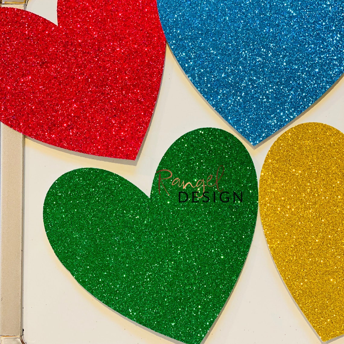 Rainbow Glitter Hearts Teaching Reward/props Props for Teaching English ...