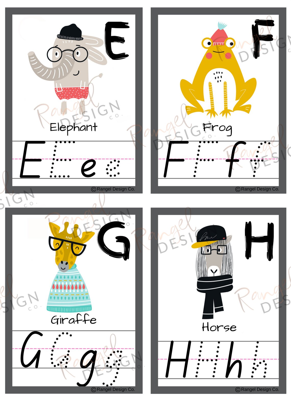 Alphabet Writing Flashcard Set - DIGITAL DOWNLOAD - Education Printable ...