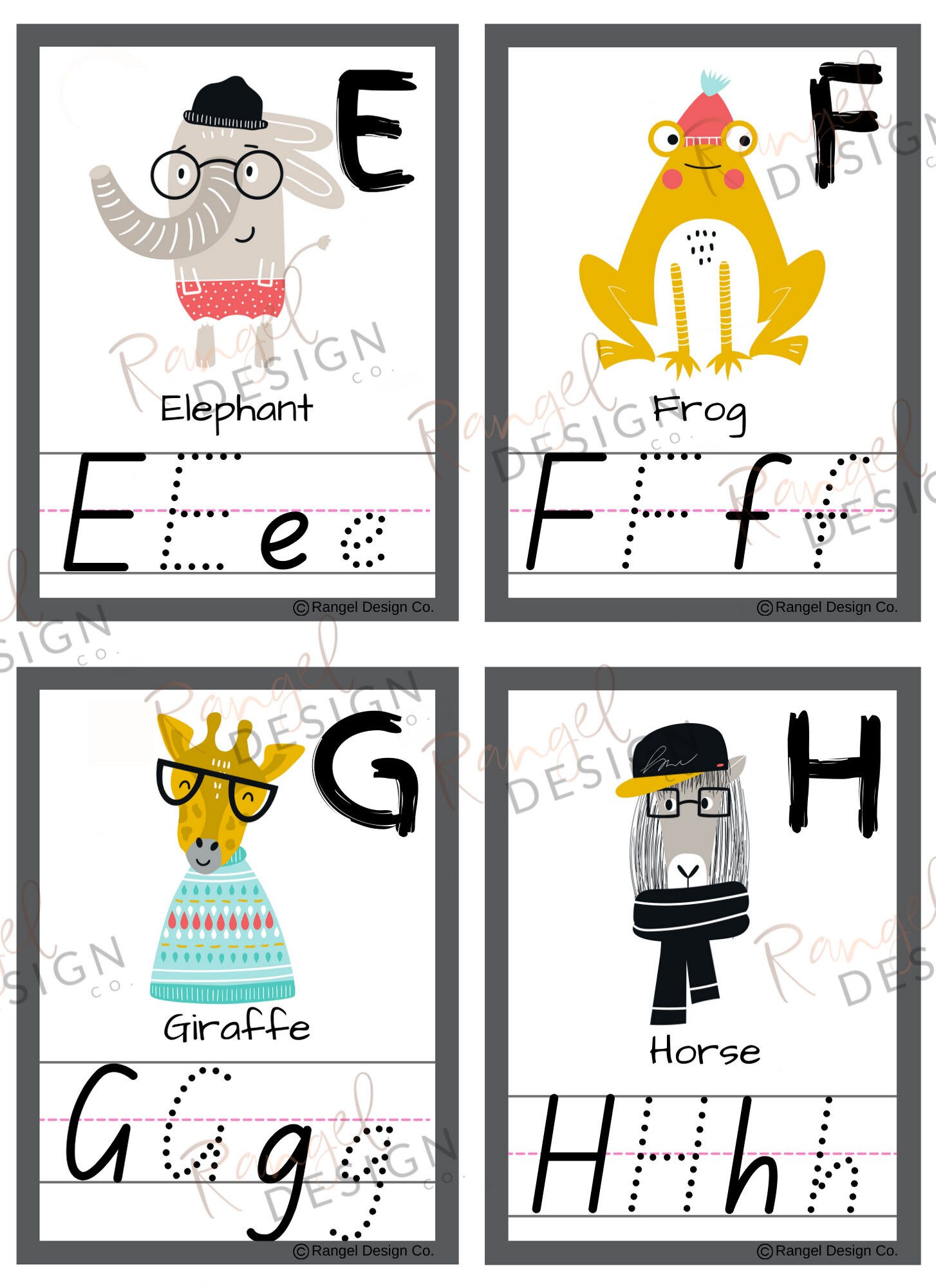 Alphabet Writing Flashcard Set - DIGITAL DOWNLOAD - Education Printable ...
