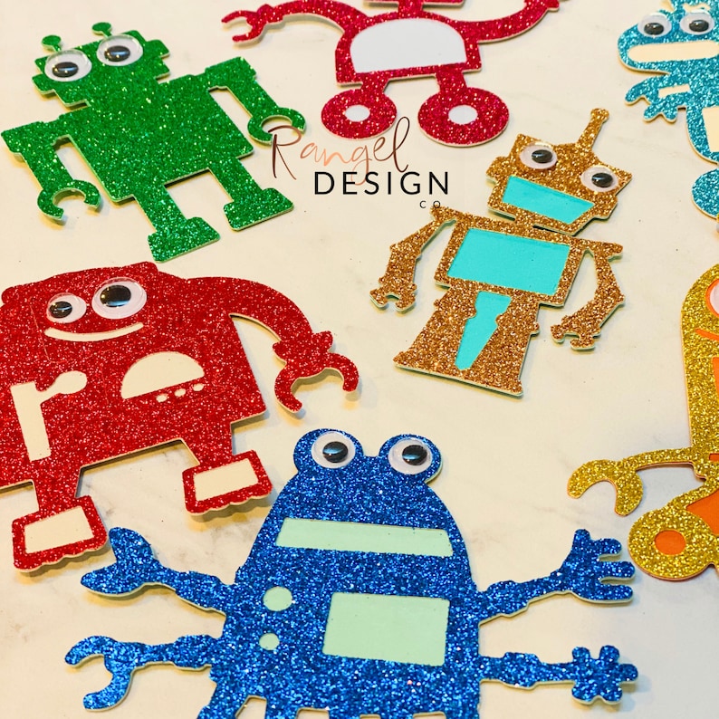 Glitter Robots Reward/props - Set of 5 - VIPKID, Gogokid, Uskid ...