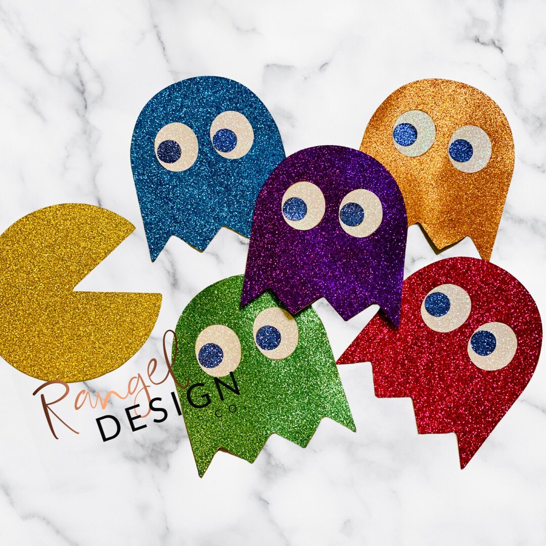 Pac Man Glitter Reward Props - Set of 6 - Props for Teaching English ...