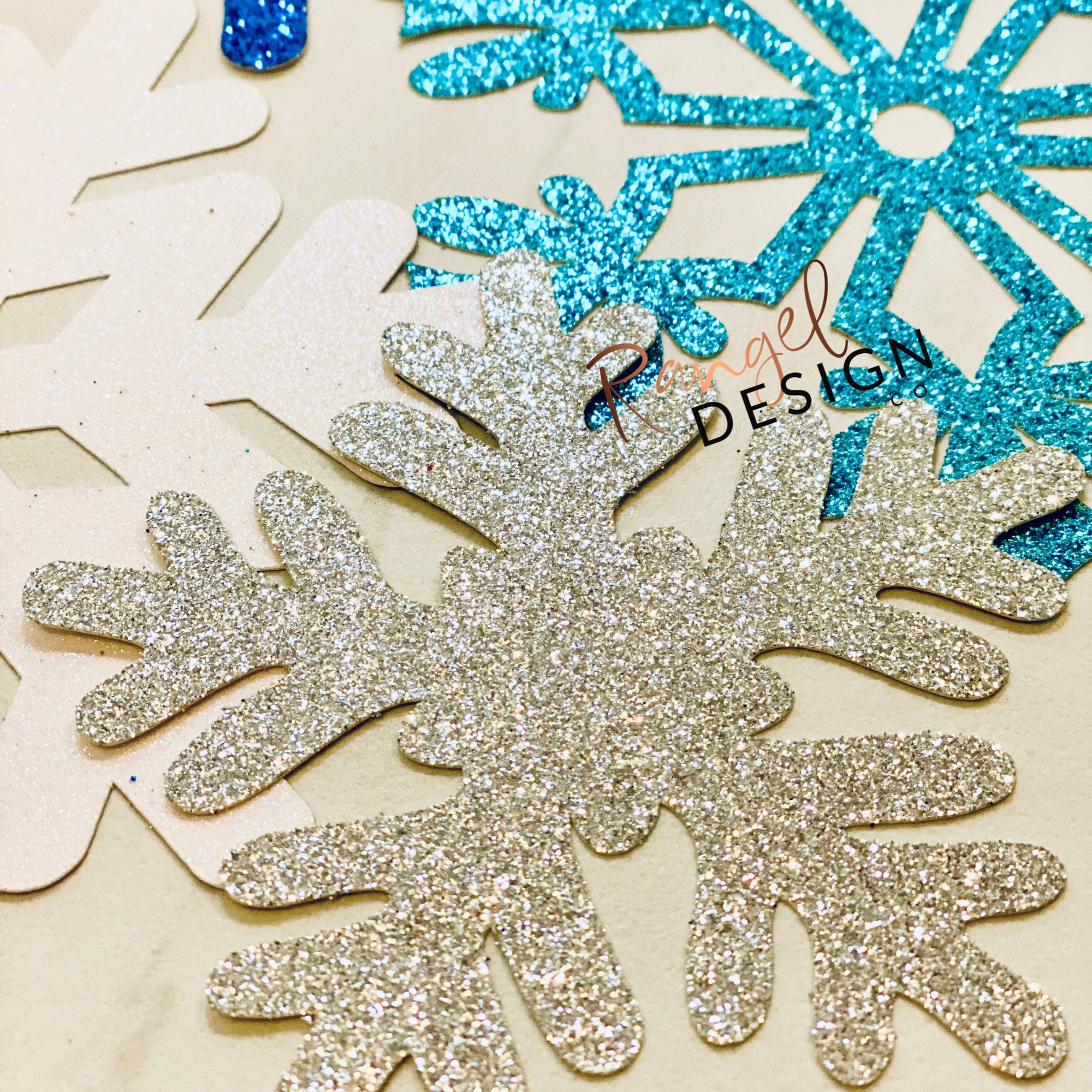 Glitter Snowflakes - Set of 5 - Etsy