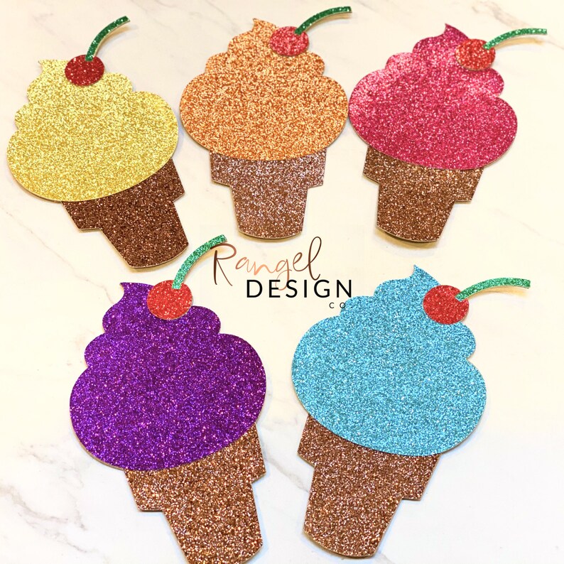 Individual Glitter Color Ice Creams - Set of 5 - Props for Teaching ...