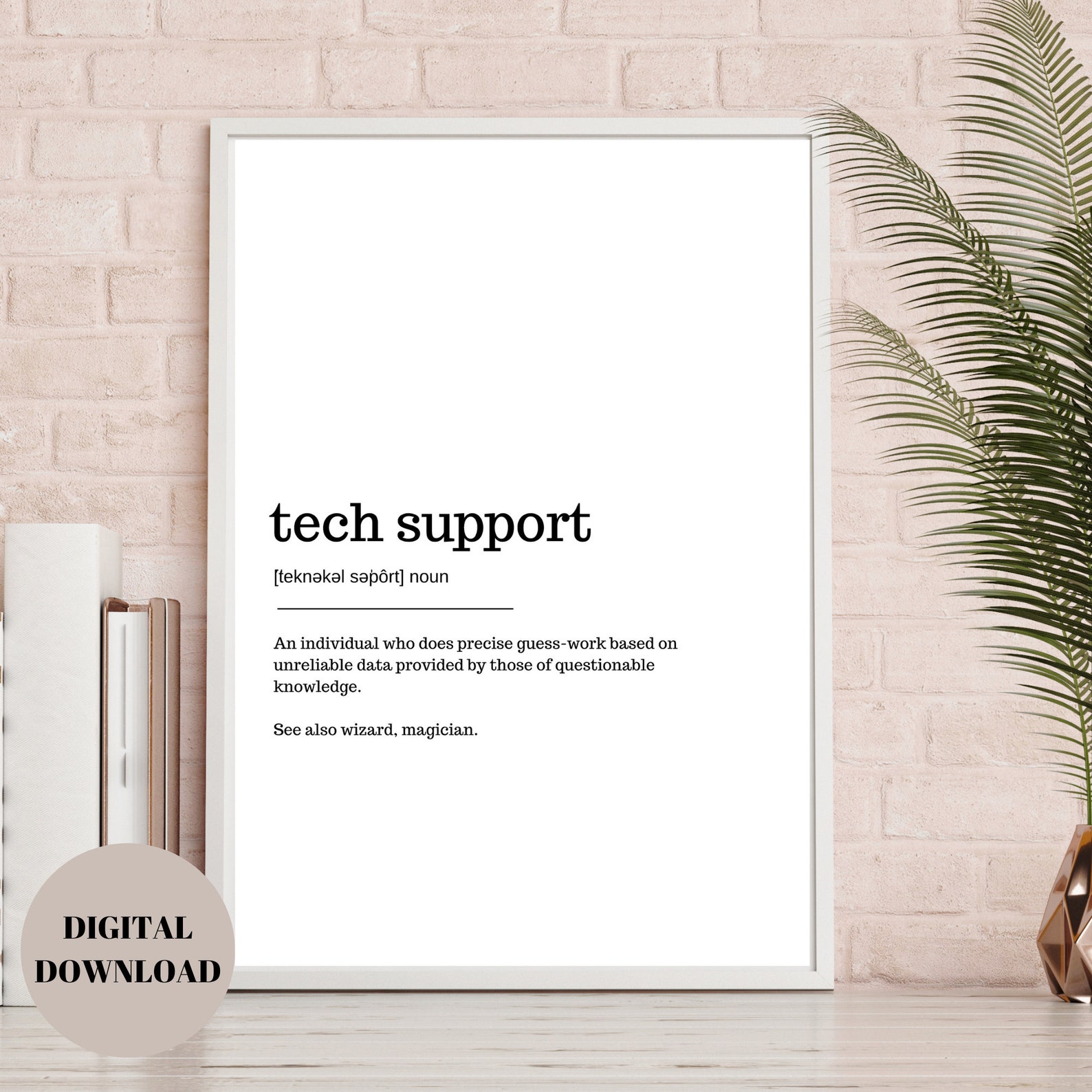 TECH SUPPORT Definition Print Bedroom Prints Wall Decor - Etsy