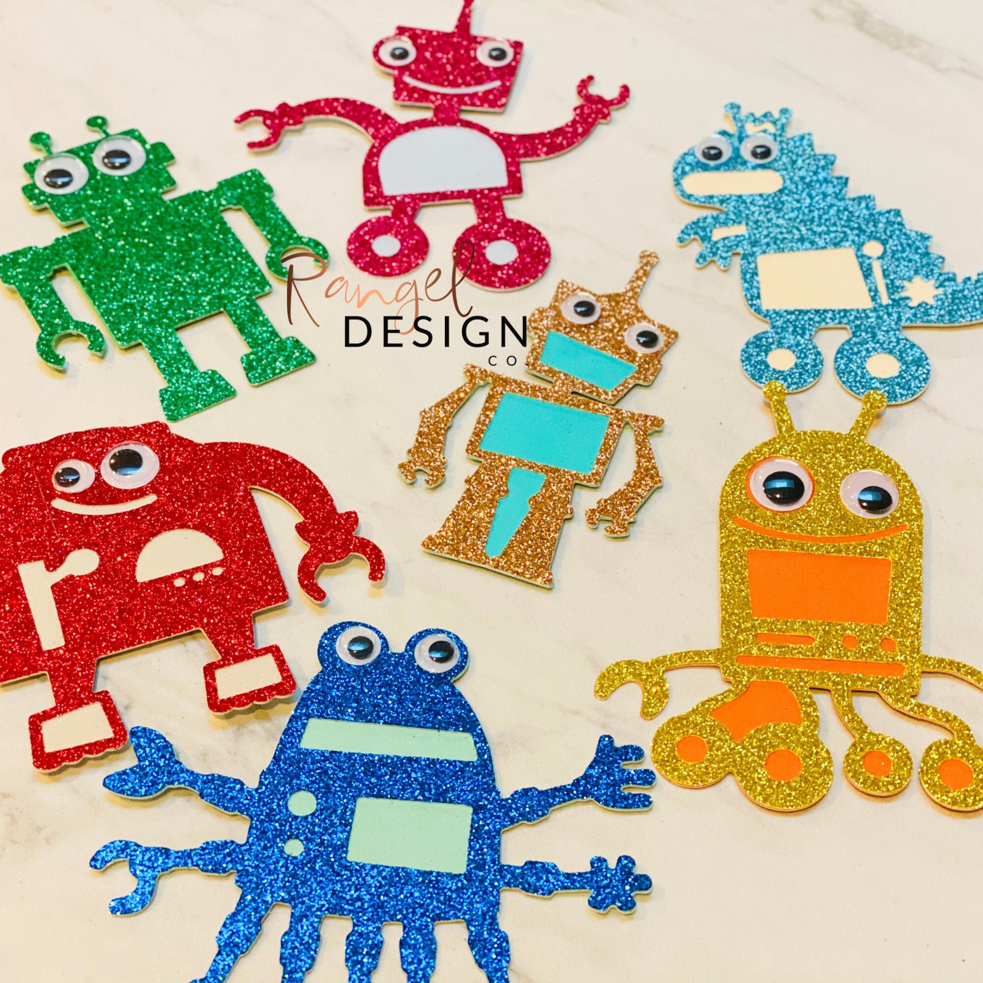 Glitter Robots Reward/props - Set of 5 - VIPKID, Gogokid, Uskid ...