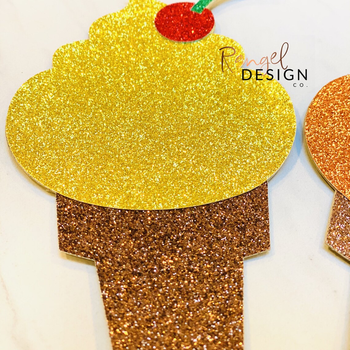 Individual Glitter Color Ice Creams Set of 5 Props for Teaching English ...
