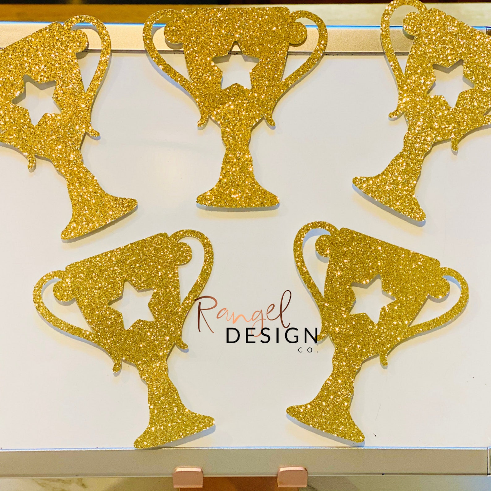 Teacher Gold Glitter Trophy Props and Rewards - Set of 5 - Props for ...
