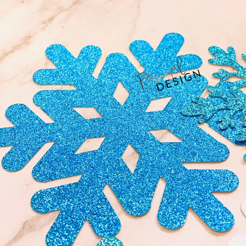 Glitter Snowflakes - Set of 5 - Etsy