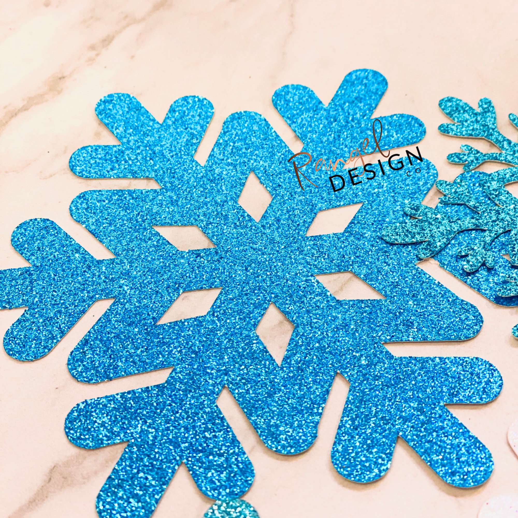 Glitter Snowflakes - Set of 5 - Etsy