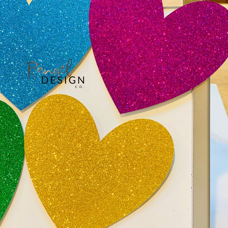 Rainbow Glitter Hearts Teaching Reward/props Props for Teaching English ...