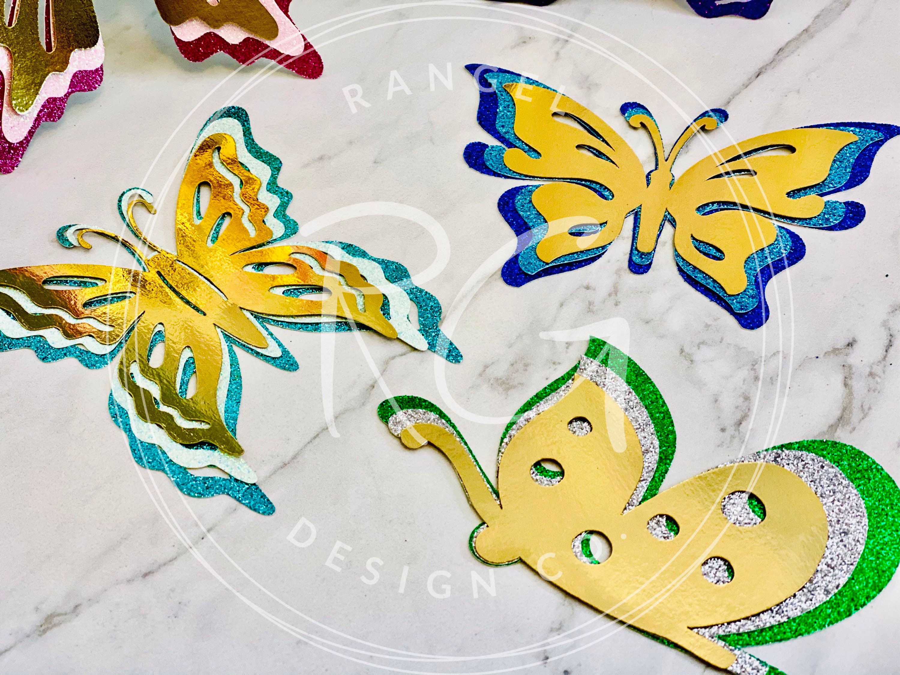 Detailed Butterfly Glitter Rewards/props Set of 5 Props - Etsy