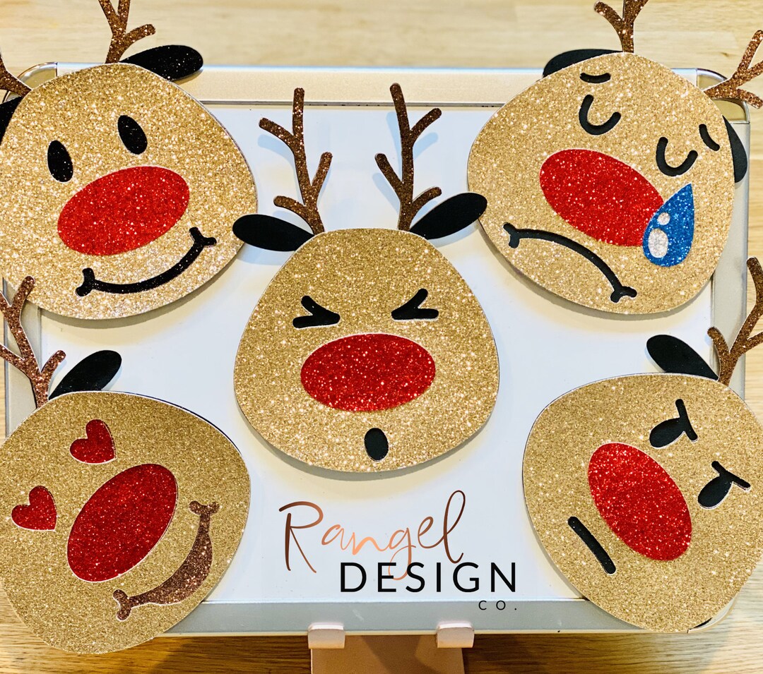Reindeers With Emotions Reward Prop - Set of 5 With Magnets - Props for ...